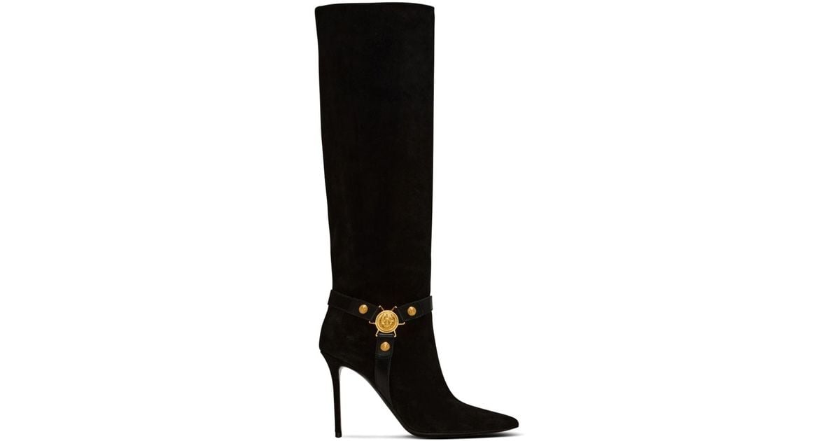 Balmain Eva High Stiletto Heel Boots in Black | Lyst