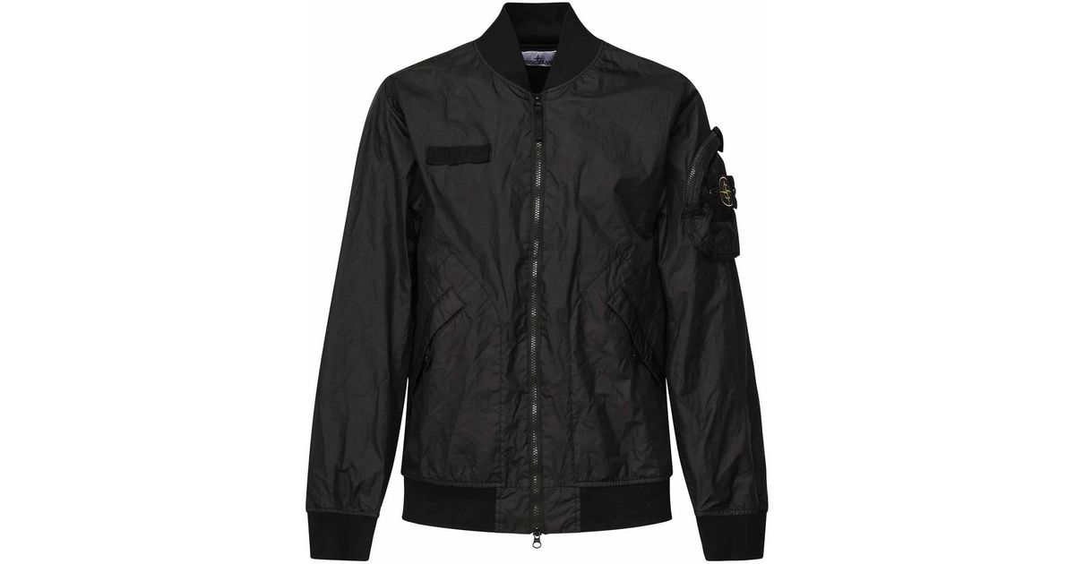 Stone Island Bomber Membrana 3L Tc in Black for Men | Lyst