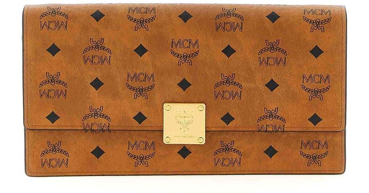 MCM Aren Wallet On Chain in Brown | Lyst