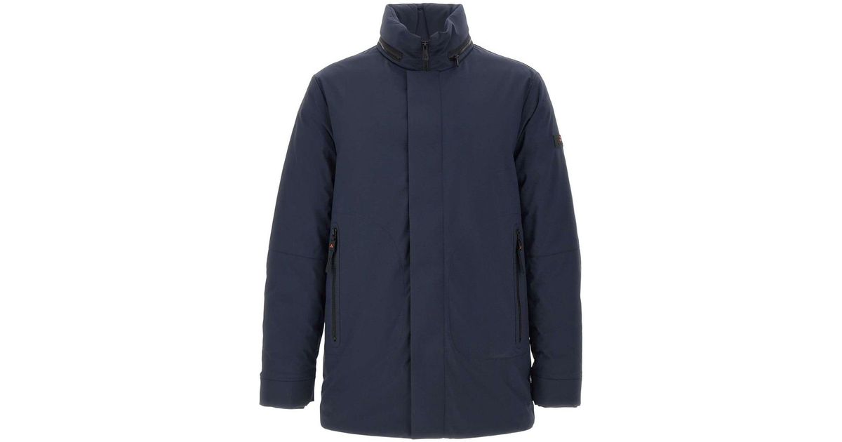 Peuterey Coat With Zip in Blue for Men | Lyst UK