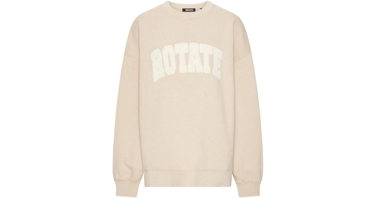 ROTATE BIRGER CHRISTENSEN Cement Logo Sweatshirt in Natural | Lyst UK