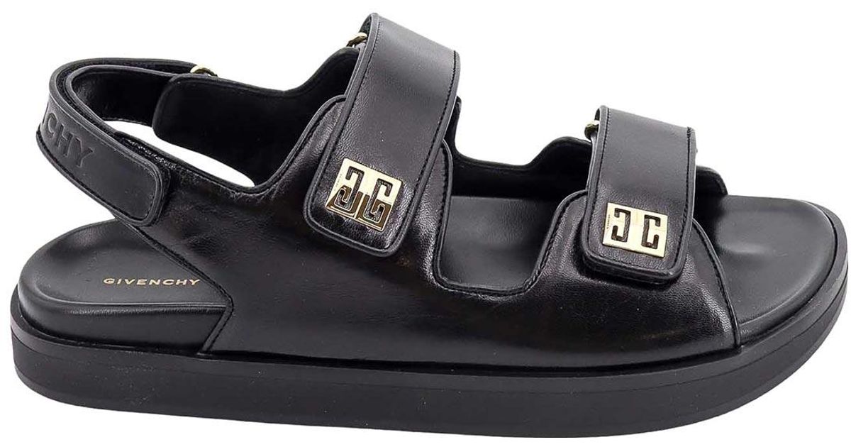 Givenchy Leather Sandals With 4G Metal Details in Black | Lyst