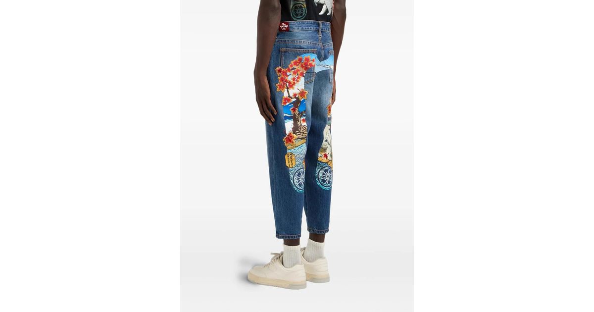 Moose Knuckles X Evisu Graphic Tapered Jeans in Blue for Men | Lyst UK