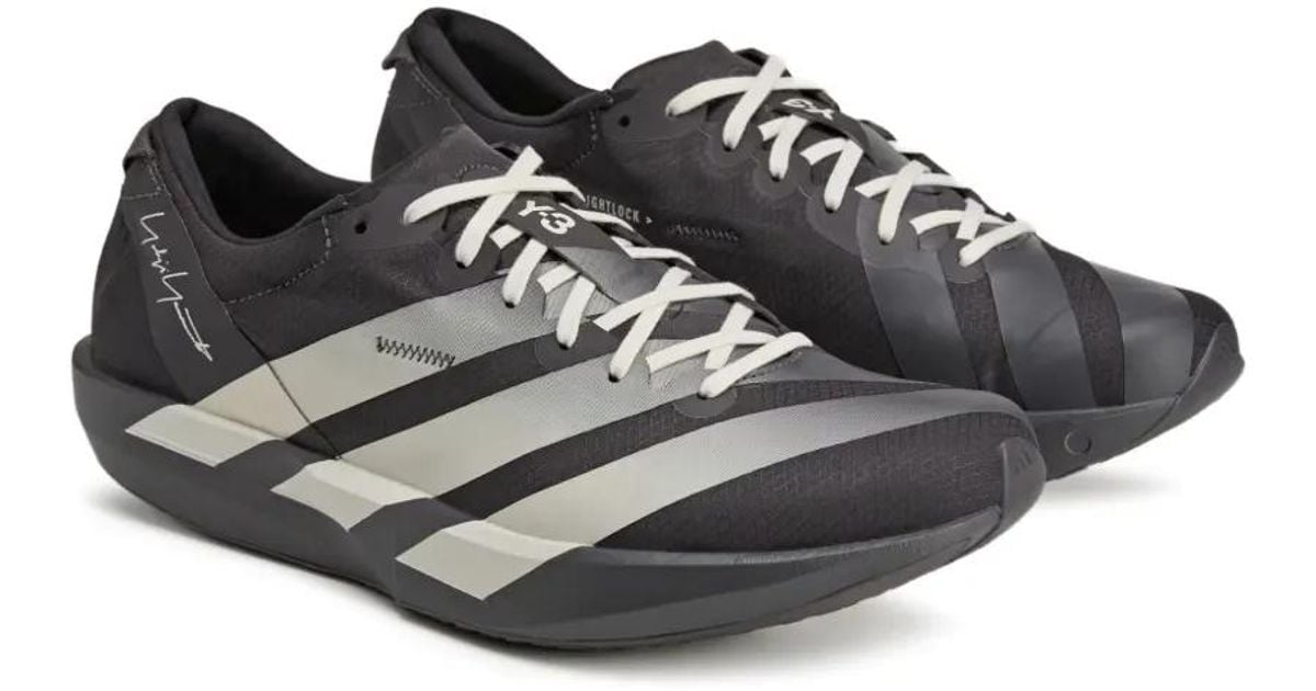 Y-3 Laser Logo Lace-Up Sneakers in Black for Men | Lyst UK