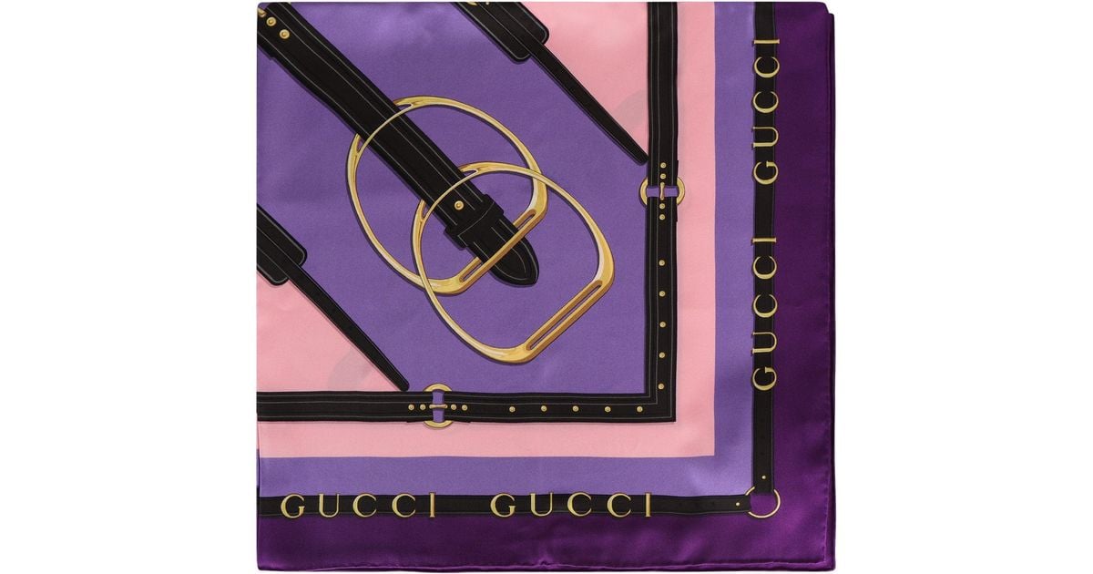 Gucci Silk Twill Carré in Purple | Lyst UK
