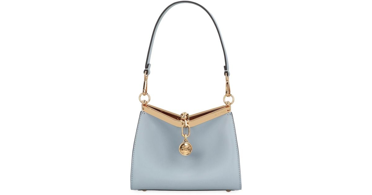 Etro Light Mini Leather Shoulder Bag With-Tone Hardware And Suede ...