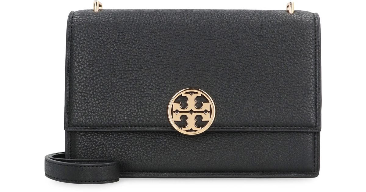 Tory Burch Miller Leather Crossbody Bag in Black | Lyst
