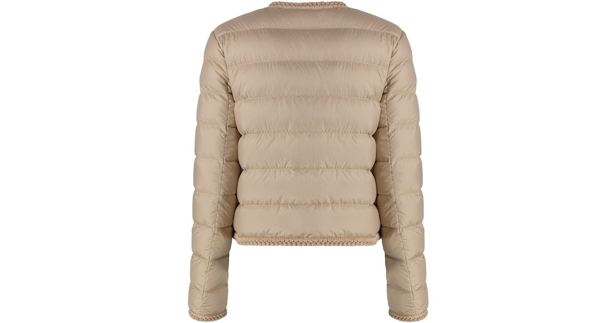 Moncler Gencay Snap Button Fastening Down Jacket in Natural | Lyst