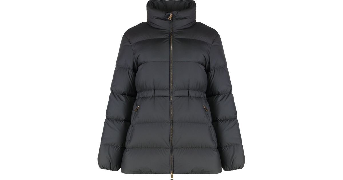 Moncler Short Down Jacket Brossette in Black | Lyst UK