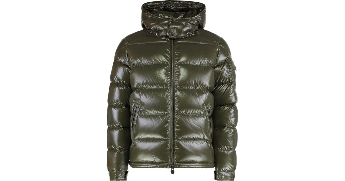 Moncler Maya Short Down Jacket With Hood in Green for Men | Lyst UK