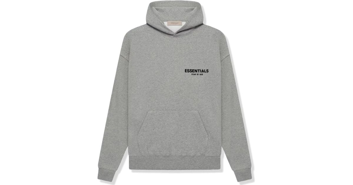 Fear Of God Essentials Dark Oatmeal Hoodie (Ss22) in Gray for Men | Lyst
