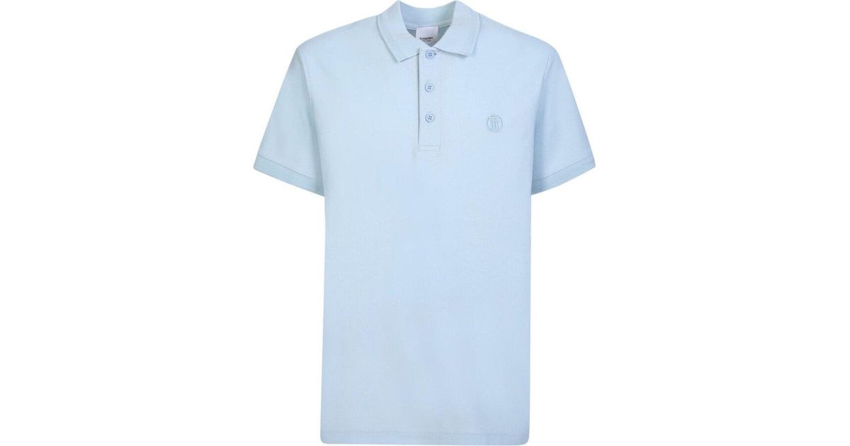 Burberry Branded Circle Logo Eddie Sky Polo Shirt in Blue for Men | Lyst UK