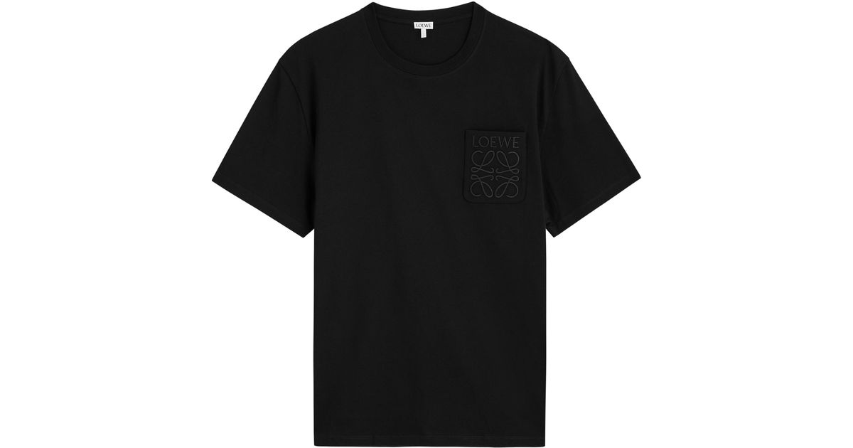 Loewe Embroidered Pocket T-Shirt in Black for Men | Lyst