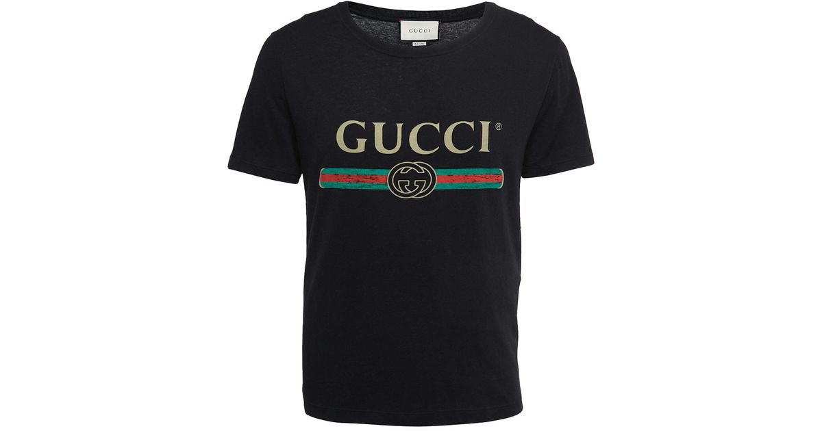 Gucci Gg Bar Logo Printed T-Shirt in Black for Men | Lyst