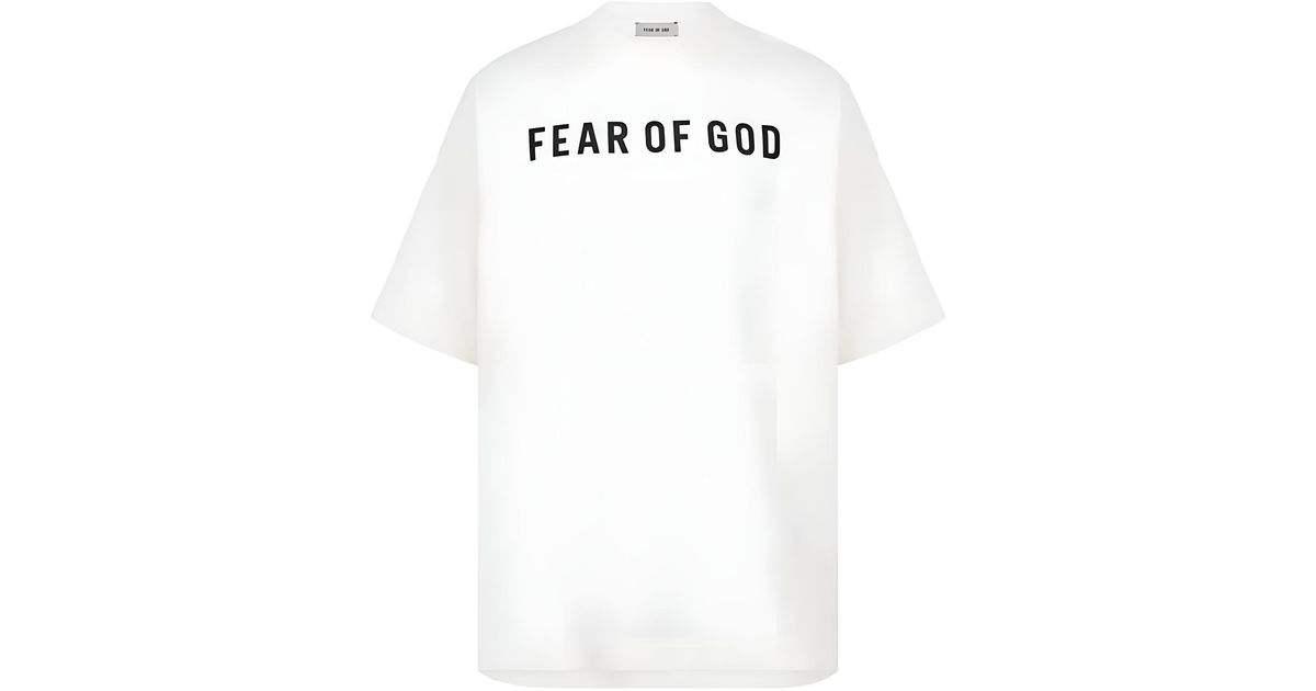 Fear Of God Logo Printed Oversized T-Shirt in White for Men | Lyst UK