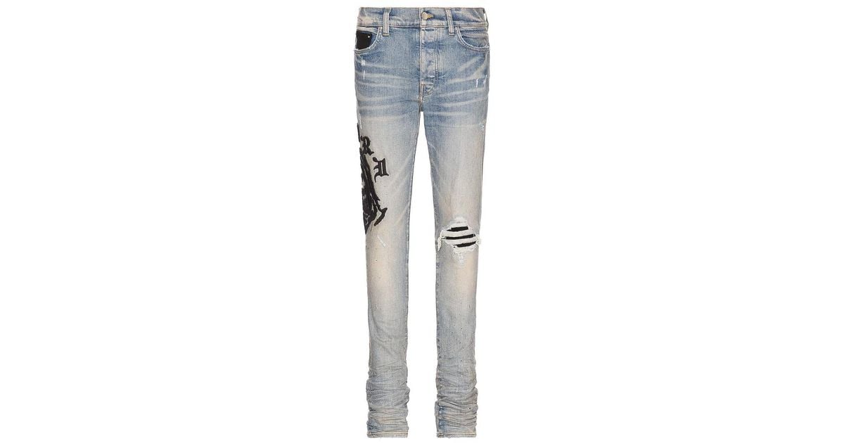 Amiri Wes Lang Reaper Logo Clay Jeans in Blue for Men | Lyst UK