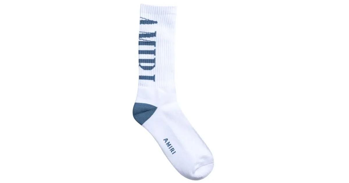 Amiri Vertical Logo Socks in White for Men | Lyst UK
