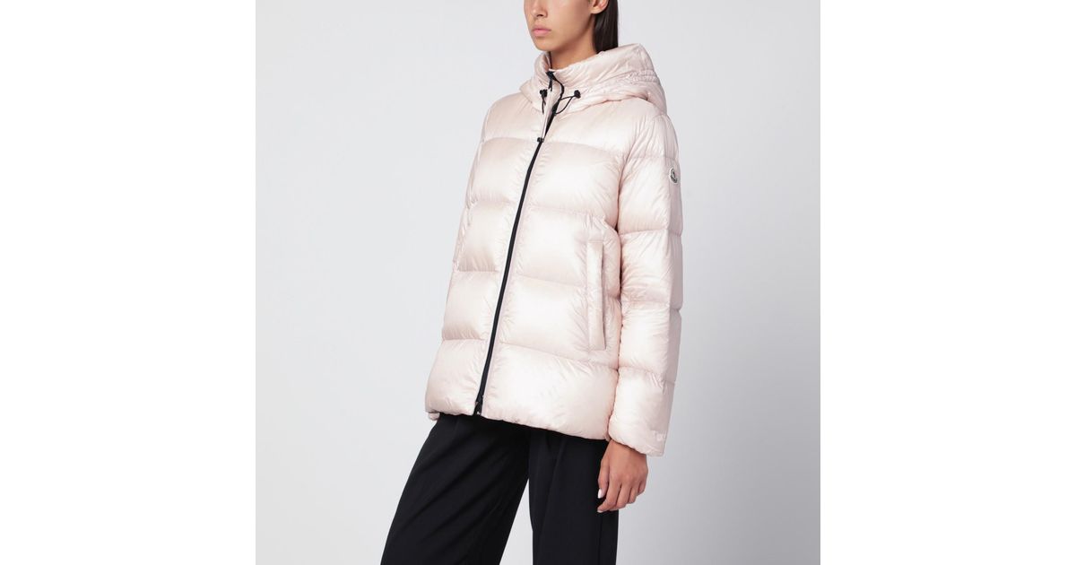 Moncler Light Zip-Up Down Jacket in Natural | Lyst