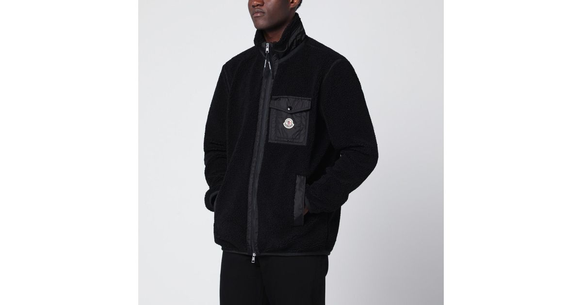 Moncler Zip Fleece in Black for Men | Lyst UK