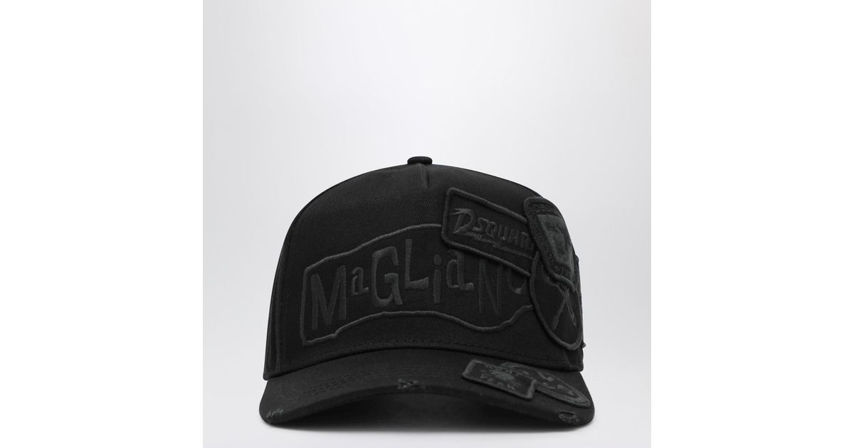 Magliano X D2 Baseball Cap With Logo Patches in Black for Men | Lyst UK