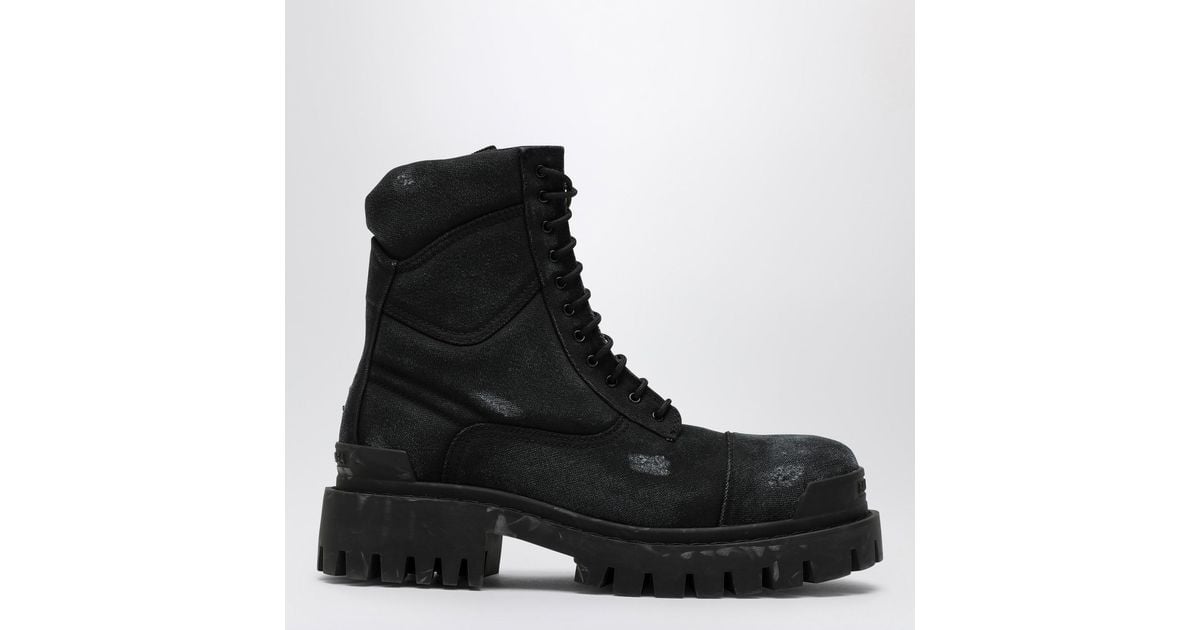 Balenciaga Strike Canvas Boot in Black for Men | Lyst