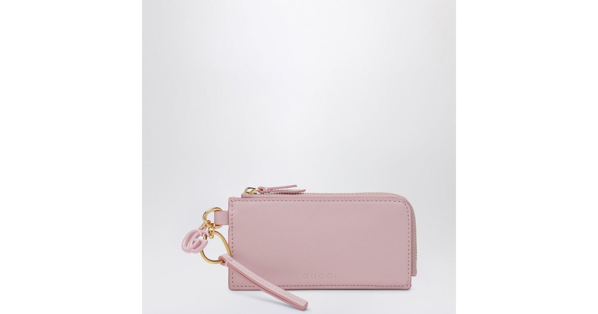 Gucci Card Holder With Gg Charm in Pink | Lyst UK