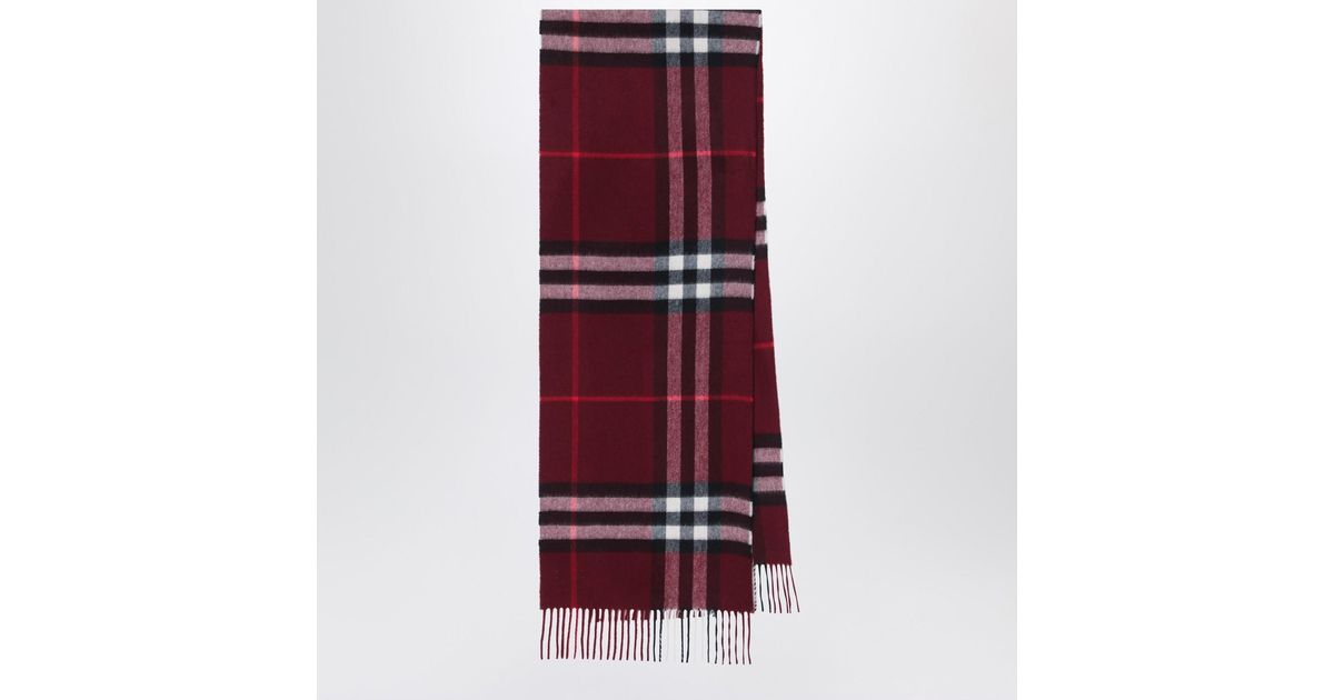Burberry Scarf With Check Pattern in Red | Lyst UK