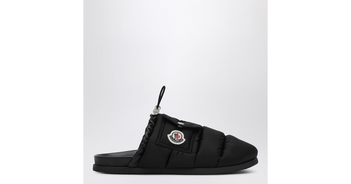 Moncler Nylon Mule Mon Pocket in Black | Lyst