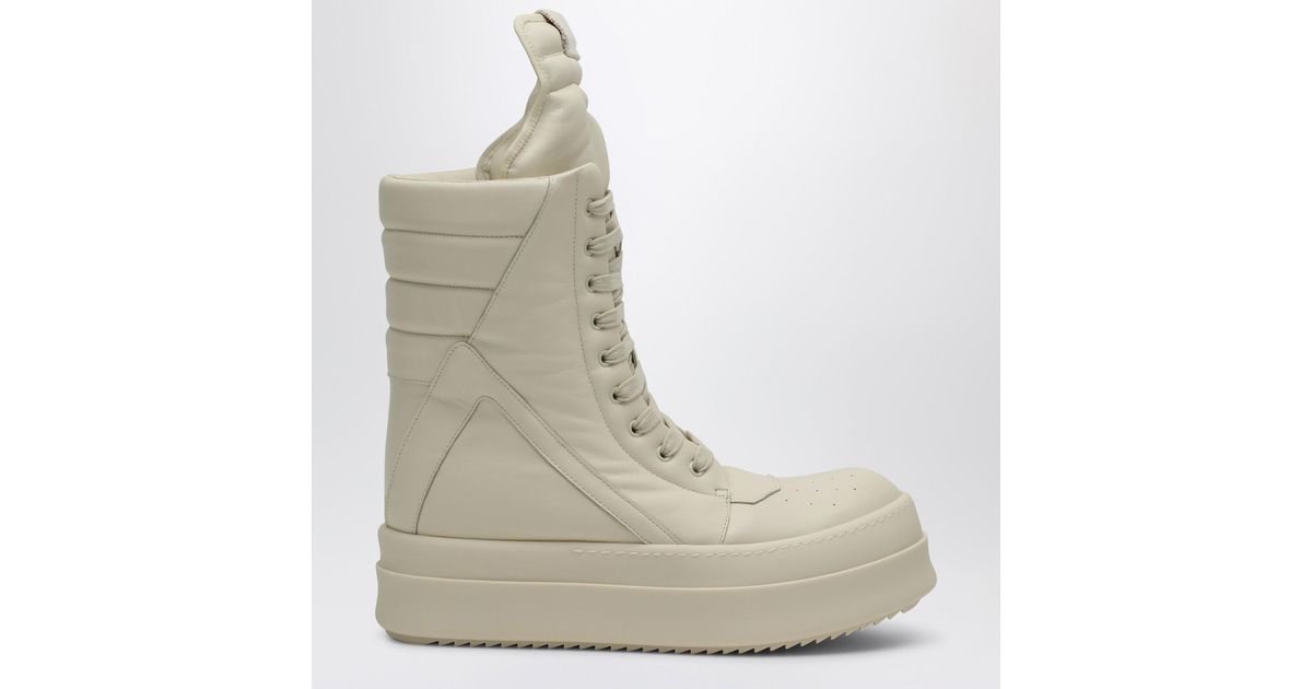 Rick Owens Mega Geobasket Sneakers Milk Colour in Natural for Men | Lyst