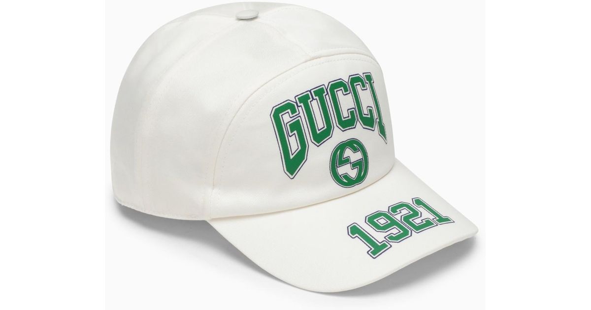 Gucci College Baseball Cap in White for Men | Lyst UK