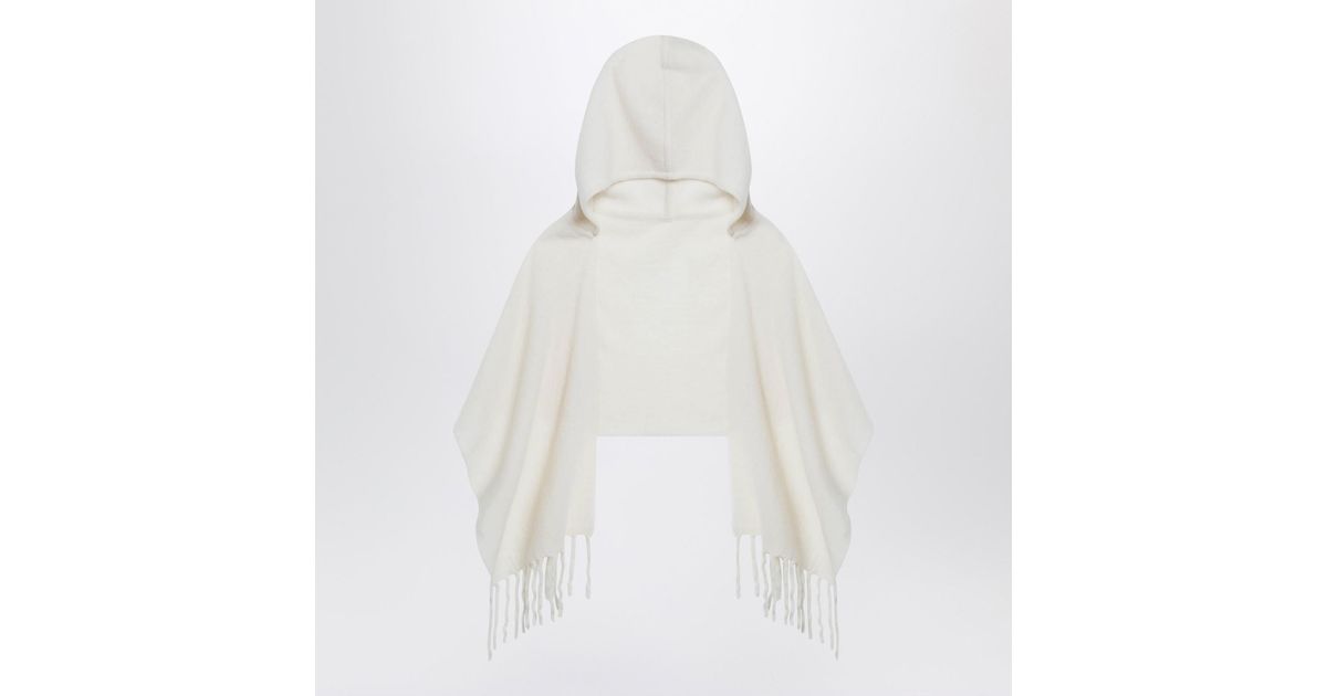 Destin Wool Hooded Cape in White | Lyst UK