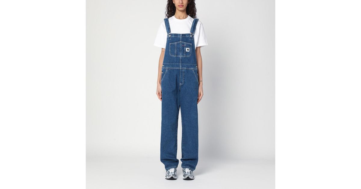 Carhartt Straight Bib Overall In Denim in Blue | Lyst