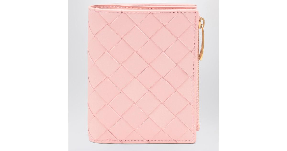 Bottega Veneta Small Bi-Fold Wallet in Pink | Lyst UK