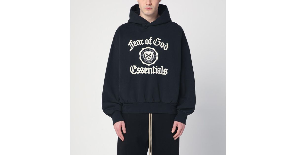 Fear Of God Hoodie With University Logo in Black for Men | Lyst UK