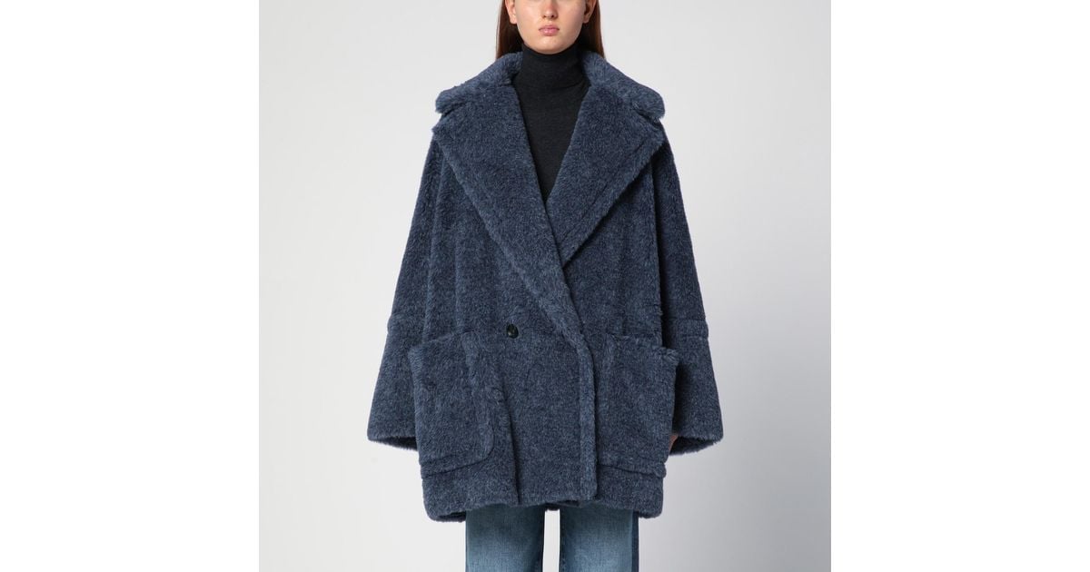Max Mara Teddy Bear Icon Short Coat Blue Jeans | Lyst