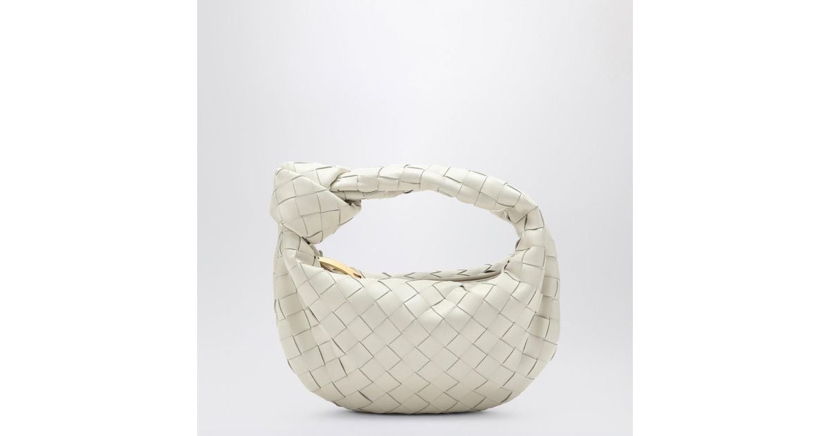Bottega Veneta Chalk Mini Jodie Bag in White | Lyst UK