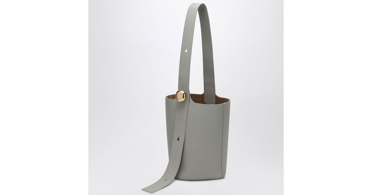 Loewe Shell Calfskin Pebble Bucket Medium Bag in Gray | Lyst