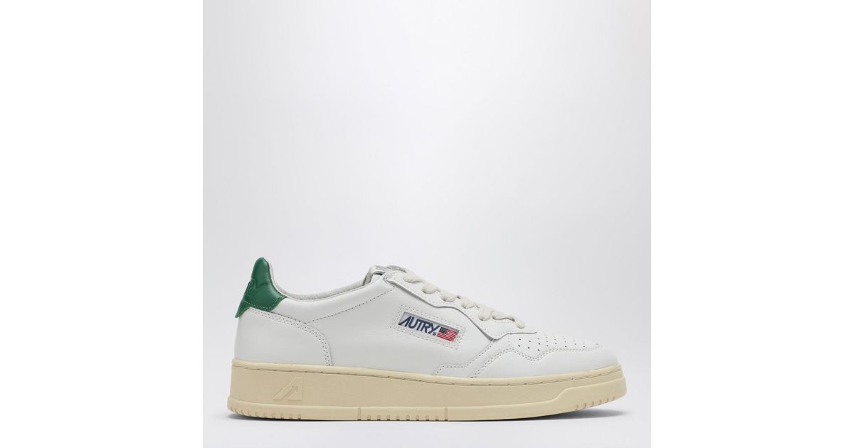 Autry /green Leather Medalist Sneakers in White for Men | Lyst