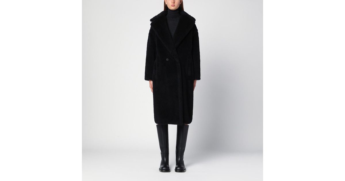 Max Mara Teddy Bear Icon Coat In Alpaca And Wool in Black | Lyst