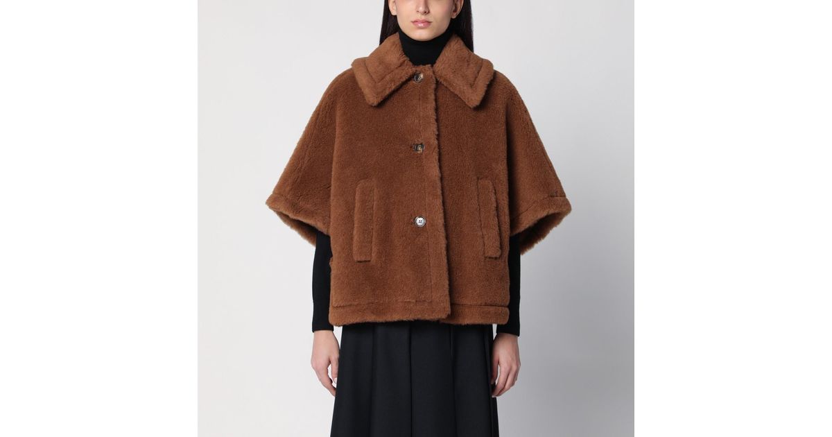 Max Mara Camel-Coloured Cape in Brown | Lyst