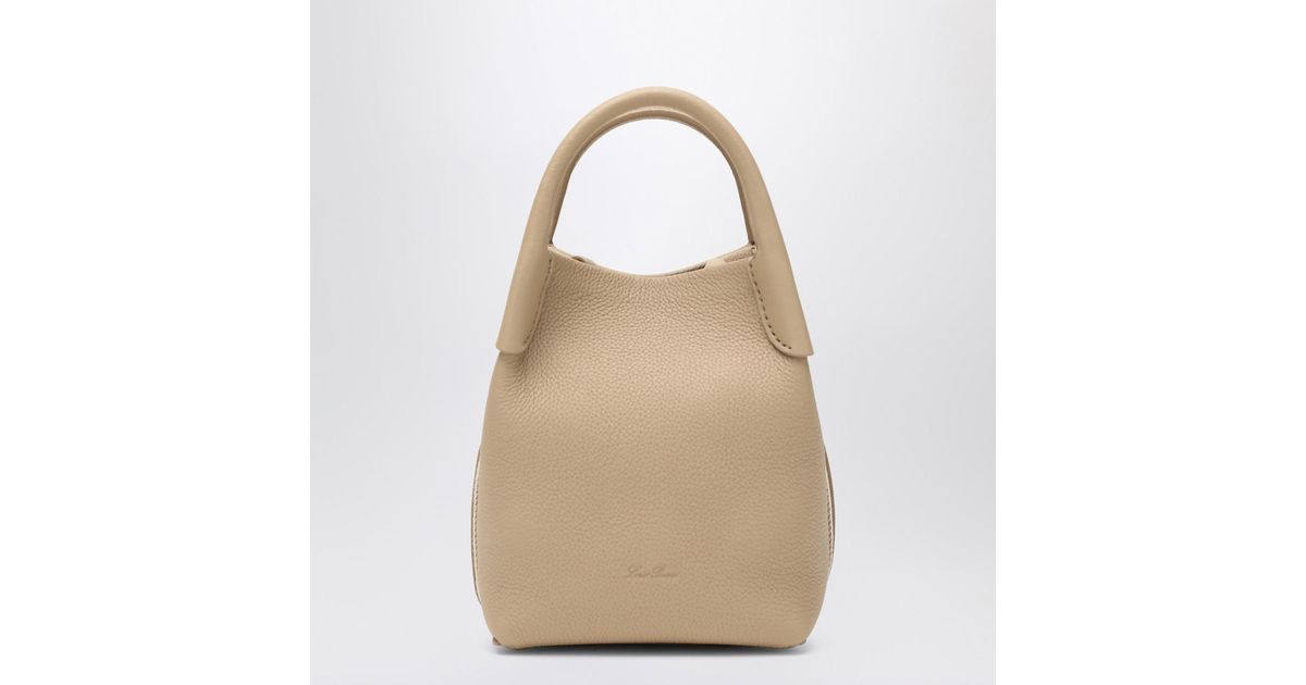 Loro Piana Micro Bale Bag In Light Mastic Grained Leather in Natural ...