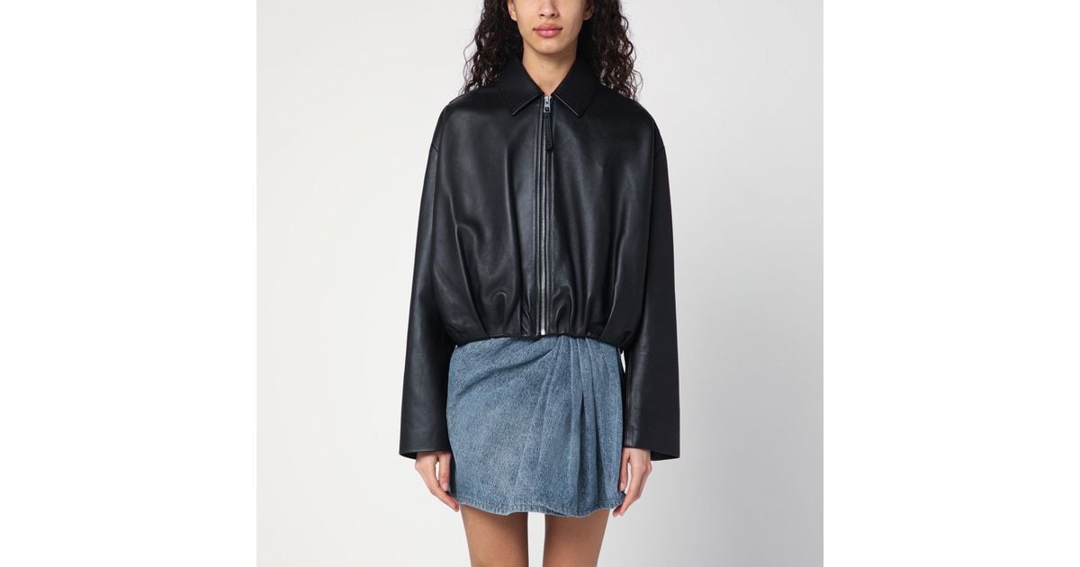Loewe Draped Jacket In Leather in Black | Lyst