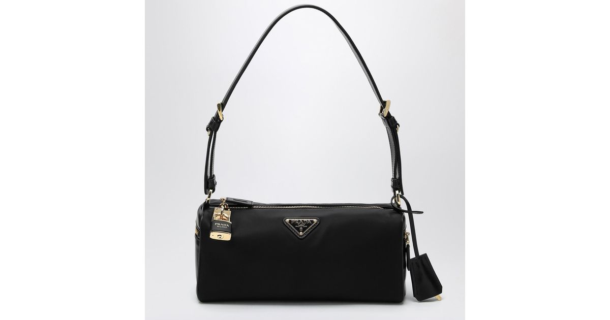 Prada Medium Shoulder Handbag With Padlock in Black | Lyst UK