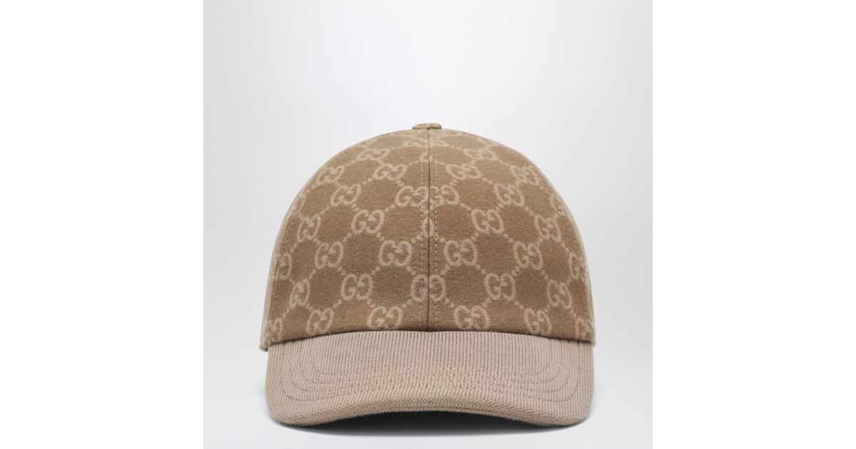 Gucci Gg Knit Baseball Cap in Natural for Men | Lyst UK