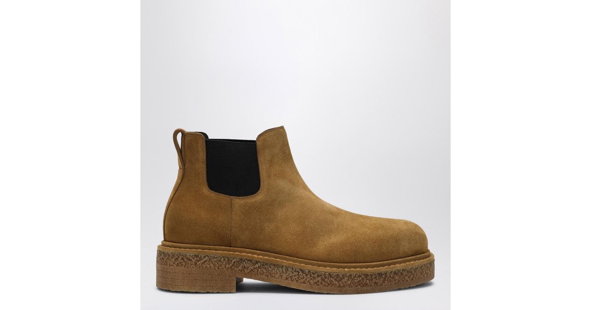 Bottega Veneta Haddock Brown Suede Chelsea Boot for Men | Lyst