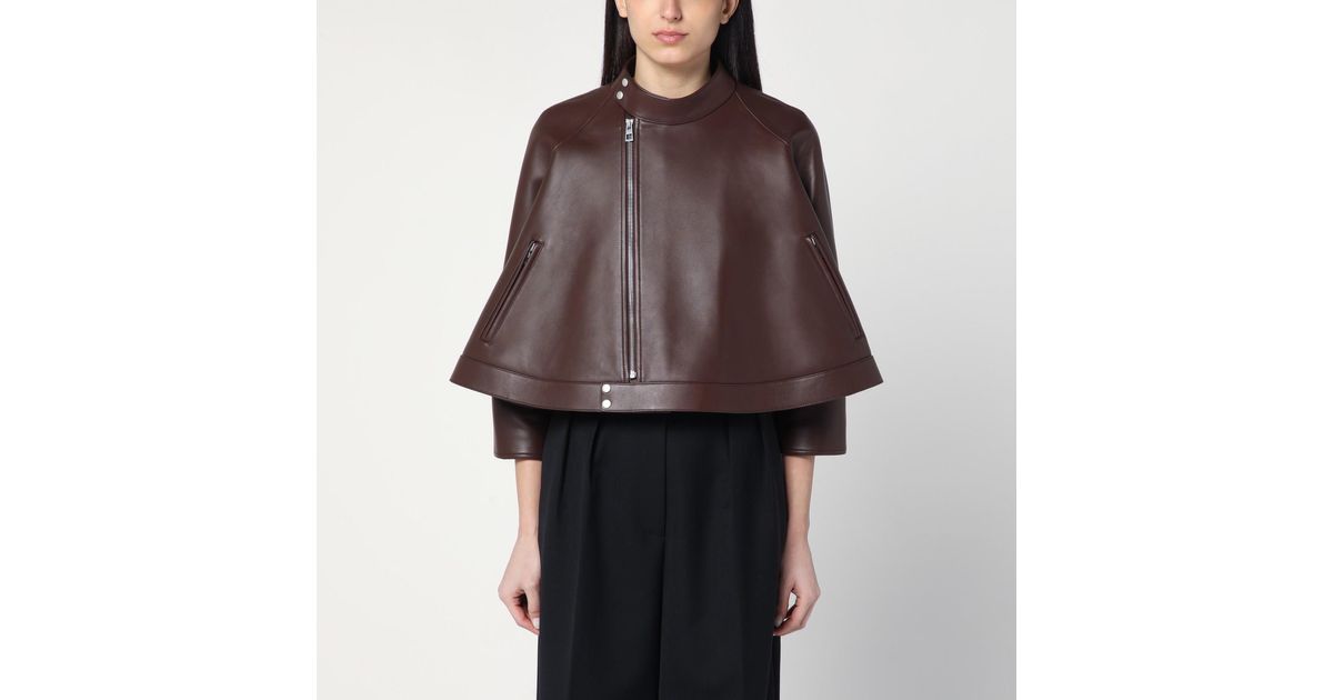 Loewe Trapeze Jacket In Ie Colour Leather in Brown | Lyst