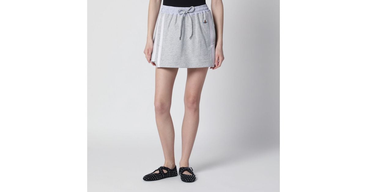 Vivienne Westwood Mini Skirt With Orb Logo in Grey | Lyst UK