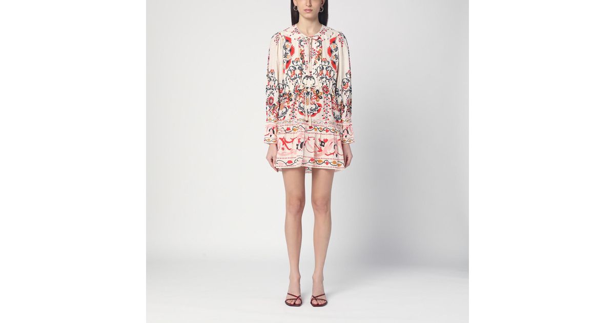 FARM Rio Mini Dress With Floral Print in Red | Lyst
