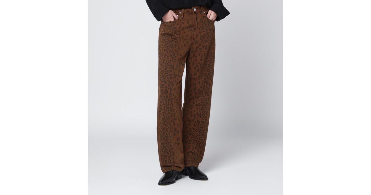 Citizens of Humanity Relaxed Miro Jeans With Cheetah Print in Brown ...