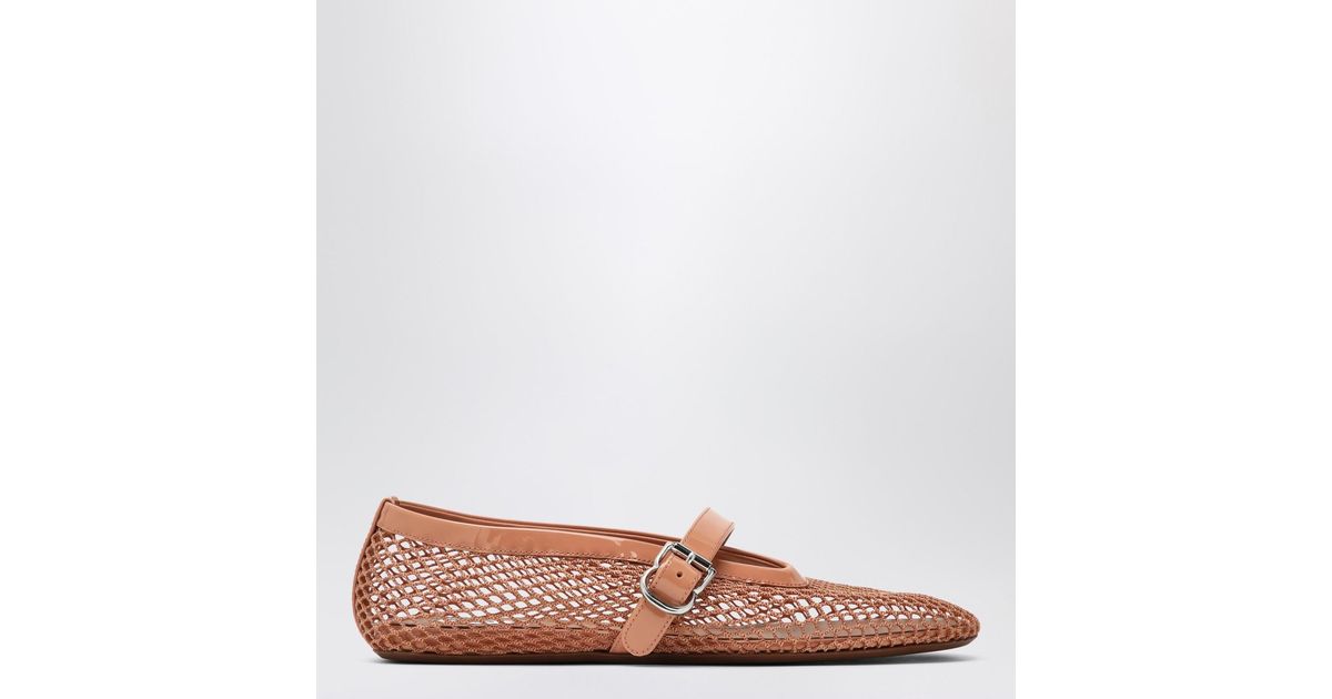 Alaïa Mesh Ballerina Shoes Blush Colour in Pink | Lyst